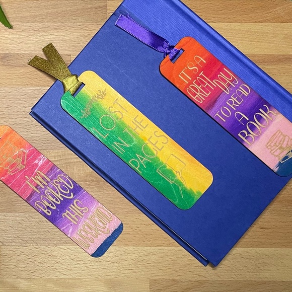 Office | Set3 Wooden Bookmarks Painted And Engraved | Poshmark